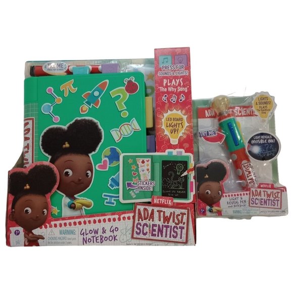 Just Play | Toys | Ada Twist Scientist Glow Go Notebook Playset Light ...